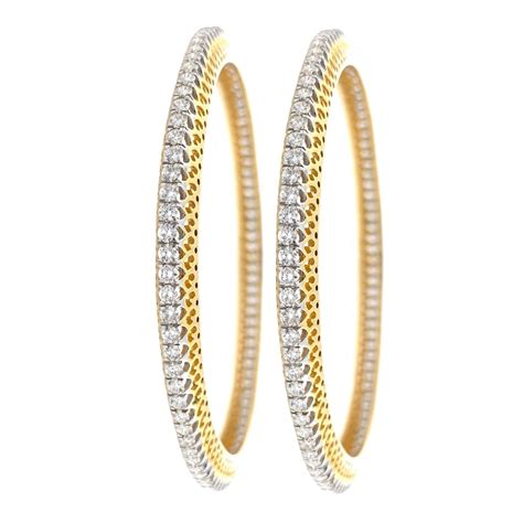 Showroom Of Single Line Classic Diamond Bangle In Yellow Gold 7bng19