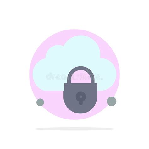 Internet Cloud Lock Security Abstract Circle Background Flat Color Icon Stock Vector