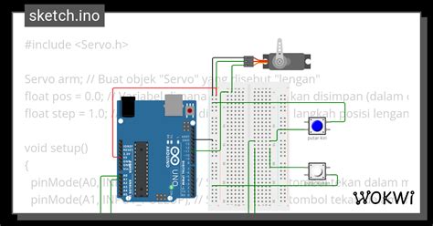 Push Button Dengan Servo Wokwi Esp32 Stm32 Arduino Simulator