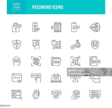 Password Icons Editable Stroke High Res Vector Graphic Getty Images