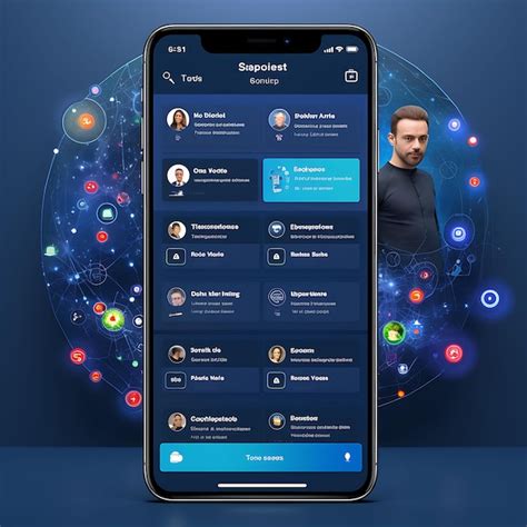 Premium Photo Mobile App Design Of Social Networking Professional