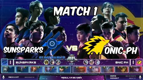 SUNSPARKS VS ONIC PH MPL Philippines SEASON 5 WEEK 6 DAY 3 MATCH 1