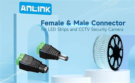Anlink 10 Pairs 10 X Male 10 X Female 12v 5 5mm X 2 1mm Dc Power Jack Plug Adapter Connector