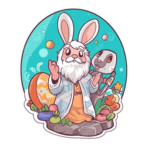 Easter Bunny Sticker Clipart Vector Easter Clipart Bunny Clipart