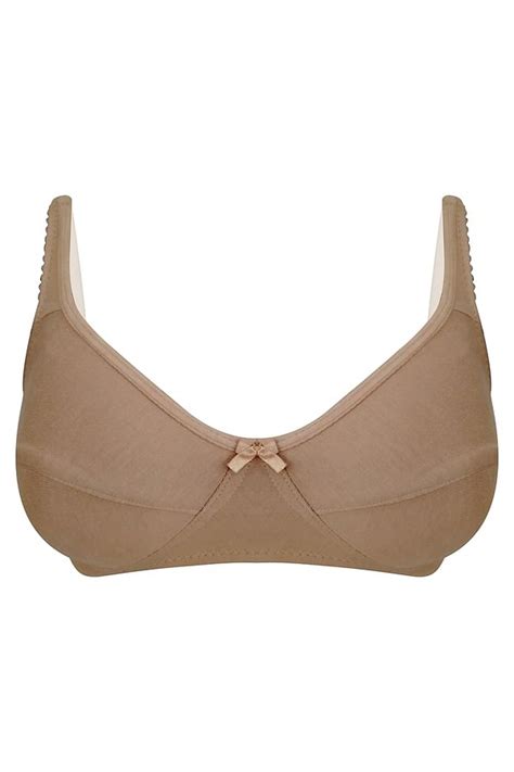 Buy Non Padded Non Wired Full Cup Bra In Nude Colour Cotton Online