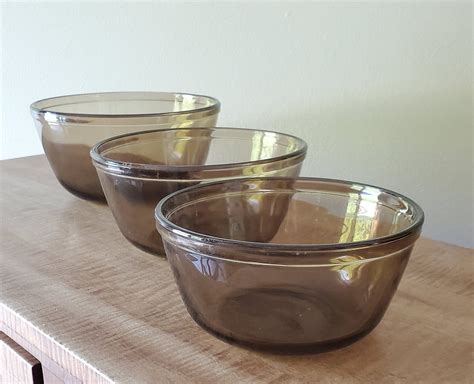 Vintage Glass Mixing Bowls Anchor Hocking Brown Glass Bowls Etsy