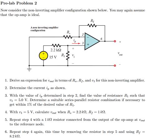pre lab problem 2now consider the non inverting