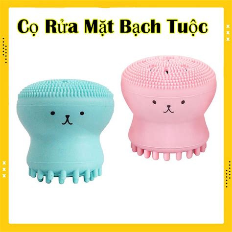 Cọ Bạch Tuộc Rửa Mặt Massage 2 đầu Làm Sạch Sạch Mụn Cám đầu đen Da
