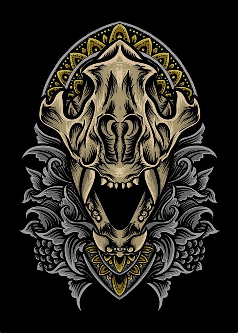 Wolf Skull Poster Picture Metal Print Paint By Remang Remang
