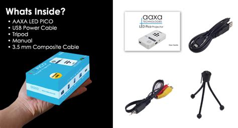 AAXA LED Pico Pocket Projector DLP Hand Held Mini Projector LED Pocket Projector