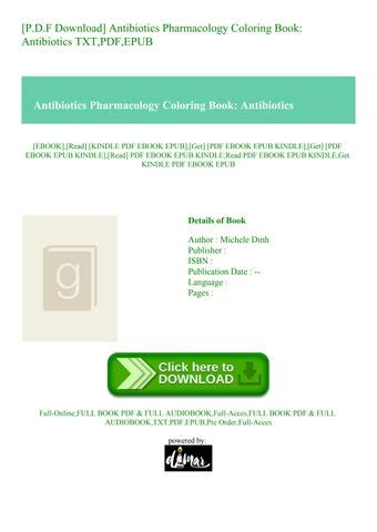 P D F Download Antibiotics Pharmacology Coloring Book Antibiotics TXT PDF EPUB By Habfaeswa