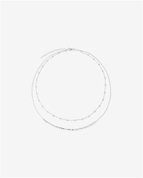 45cm Multi Layer Bead Chain In Sterling Silver