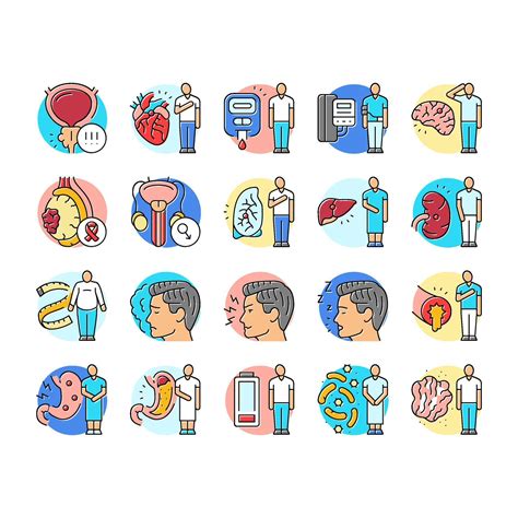 Man Disease Health Medical Icons Set 52848468 Vector Art At Vecteezy