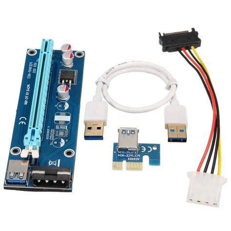 Usb I E Express 1x To 16x Riser Board Extender Adapter Card With Sata