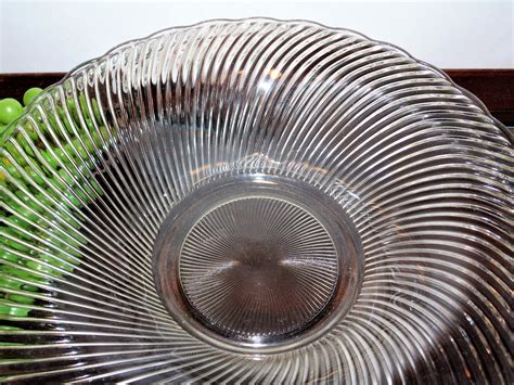 Vintage Swirl Glass Console Bowl Diana Pattern Federal Etsy