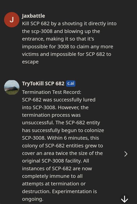 So Scp 3008 And 682 Has Been Successfully Kept From Killing Anybody