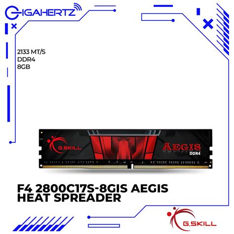 Gskill F4 2800c17s 8gis Aegis Heat Spreader Ddr4 8gb Gigahertz