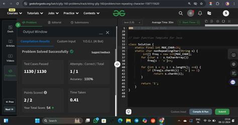 saloni pawar on linkedin geeksforgeeks nonrepeatingcharacter codingchallenge problemsolving