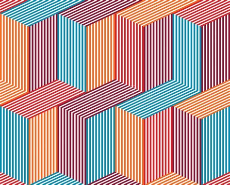 3d Dimensional Lined Cubes Seamless Pattern Geometric Endless Texture With Lines And Boxes