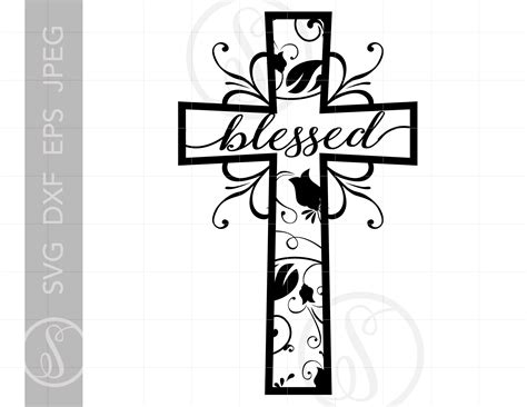 Blessed Cross SVG Cross Clipart Cross Cut File For Cricut Etsy