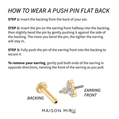 Bolt Push Pin Flat Back Earring