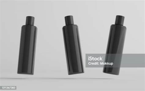 250ml 블랙 플라스틱 샴푸 샤워 젤 피부 토닉 화장품 병 모형 3 병 린스에 대한 스톡 사진 및 기타 이미지 린스