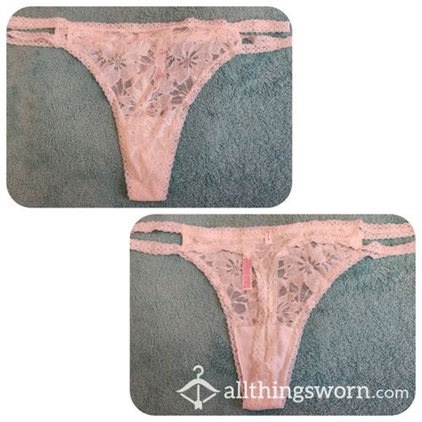 Victorias Secret White Lace Thong
