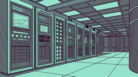 Server Room Data Center Technology Infrastructure And Digital Network Hub Vector Design