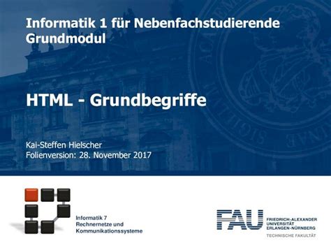 Pdf Html Grundbegriffe Fau Tags Steuerbefehle Html