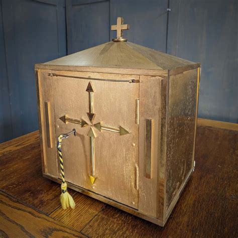 Heavy Brass And Steel 1970s Vintage Catholic Tabernacle From Deal Convent