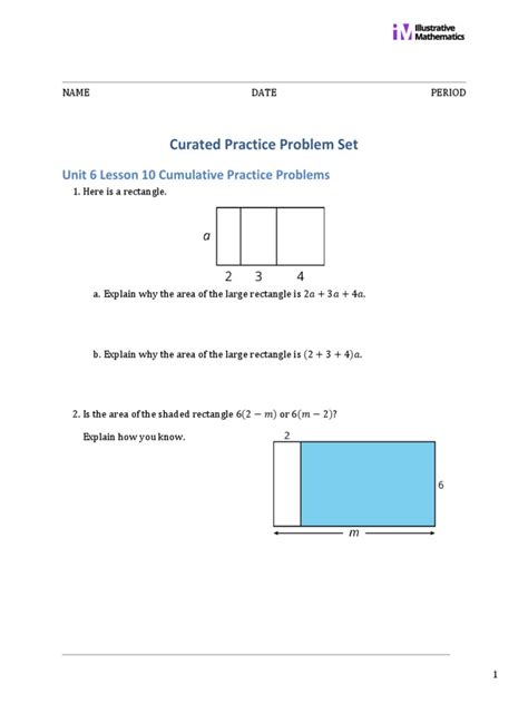 Grade6610 Lesson Curated Practice Problem Set Pdf Creative