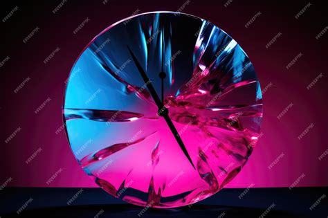 Premium Photo Sapphire And Magenta Distorted Clock Face Minimalism In