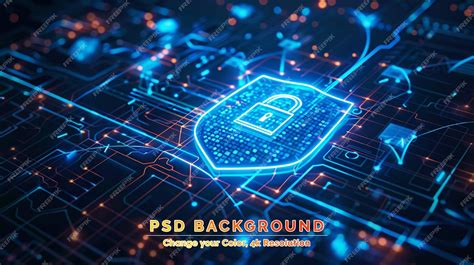 Premium Psd Cybersecurity Data Protection Technology Concept Internet Connection