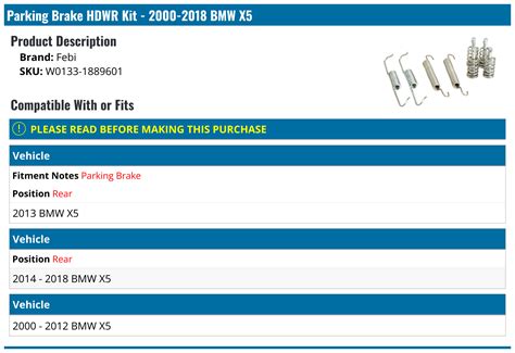 2000 2018 Bmw X5 Parking Brake Hdwr Kit Febi W0133 1889601