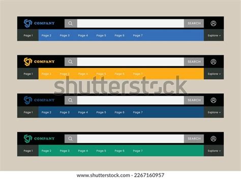 Header Wireframe Design User Friendly Responsive Stock Vector Royalty