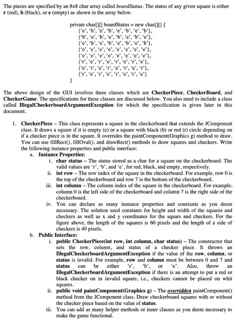 Solved Checker Board Develop A Gui Using Standard Gui
