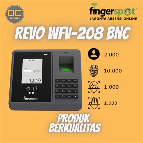 Jual Fingerspot Revo WFV BNC Absensi Tanpa Sentuh Mesin Absensi Wajah Absensi Vein