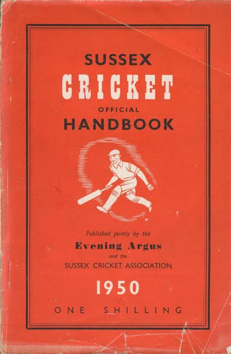 Official Sussex Cricket Handbook 1950 By Sussex County Cricket Club