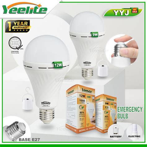 Yeelite Yyj W W Portable Emergency Bulb With E Base And Lampcap Ideal For Power Outages