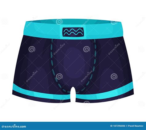 Tight Male Elastic Swimming Trunks Isolated On White Background Vector