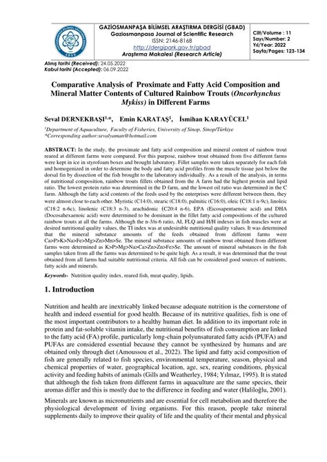 Pdf Comparative Analysis Of Proximate And Fatty Acid Composition And Mineral Matter Contents