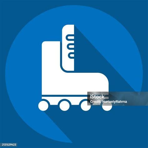 아이콘 롤러 스케이트 스케이팅 기호와 관련이 있습니다 긴 그림자 스타일 심플한 디자인 일러스트레이션 개체 그룹에 대한 스톡 벡터 아트 및 기타 이미지 Istock