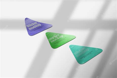 Premium Psd Triangle Sticker Mockup