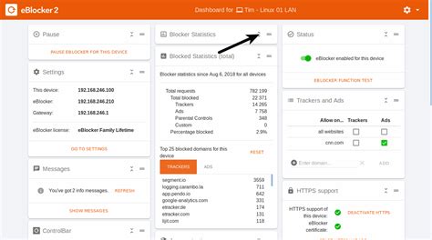 The Eblocker Dashboard