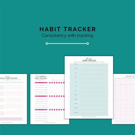Habit Tracker Tracker Accountability Chart Yearly Planner