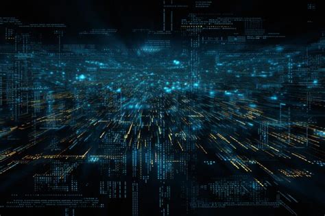 Digital Binary Code World Map Premium AI Generated Image