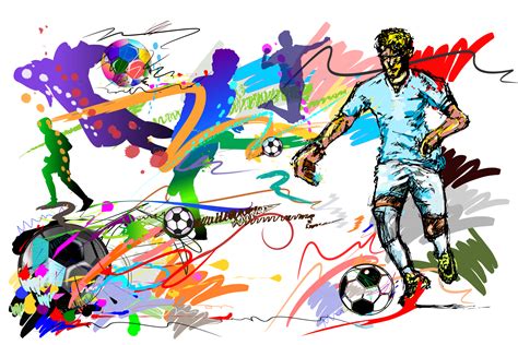 Action Football Sport Art And Brush Strokes Style 34954020 Png