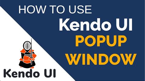 Kendo Ui Popup Window Kendo Window Youtube