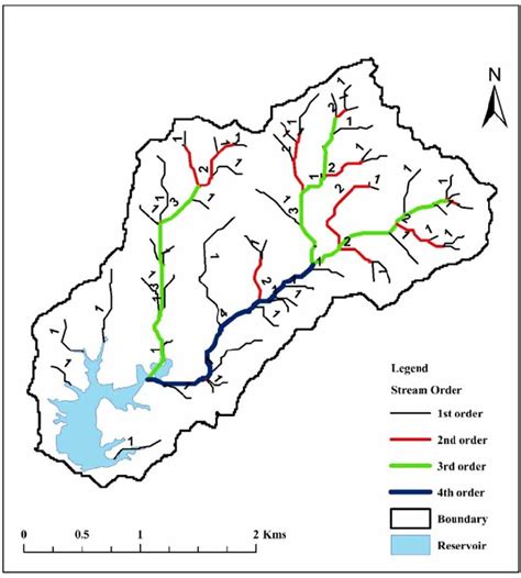 Drainage Network Of Saleran Catchment With Stream Order Download