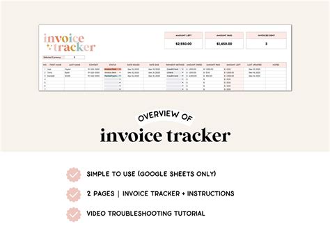 Invoice Spreadsheet Invoice Tracker Invoice Tracking Invoice Planner Business